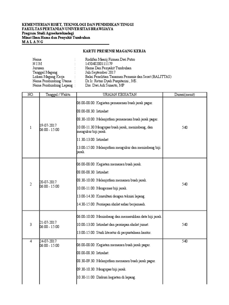 LogBook Magang 2 | PDF