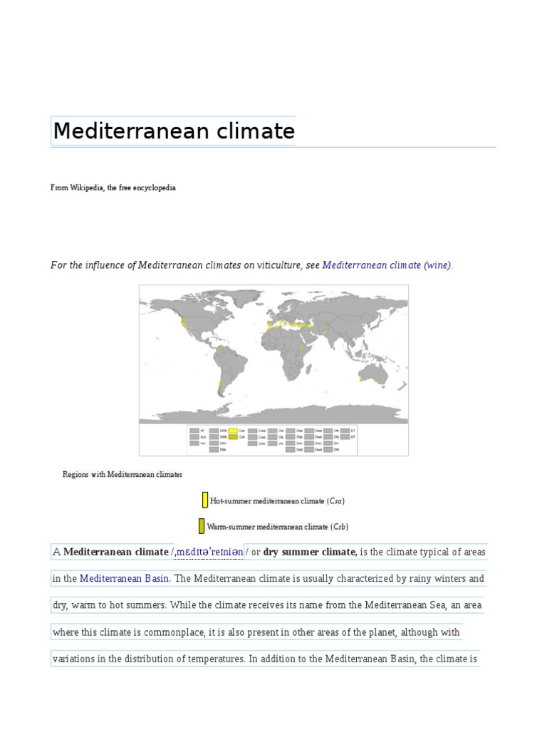 Mediterranian Climate | PDF | Oceanography | Climate