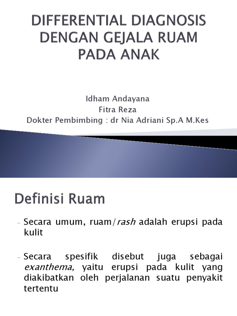 Differential Diagnosis Dengan Gejala Ruam Pada Anak | PDF