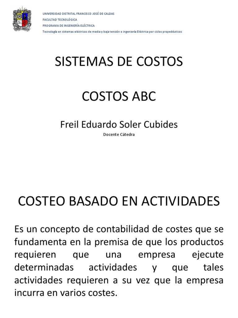 Costos ABC | PDF | Costo | Contabilidad