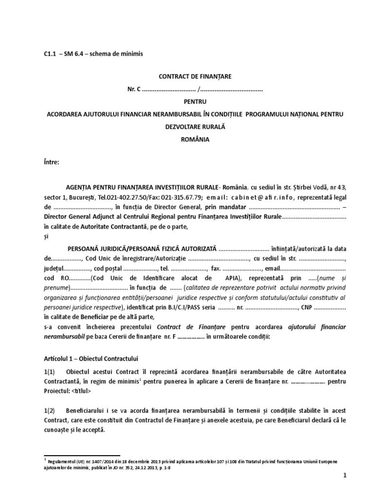 Anexa 4 Model Contract de Finantare-1 | PDF