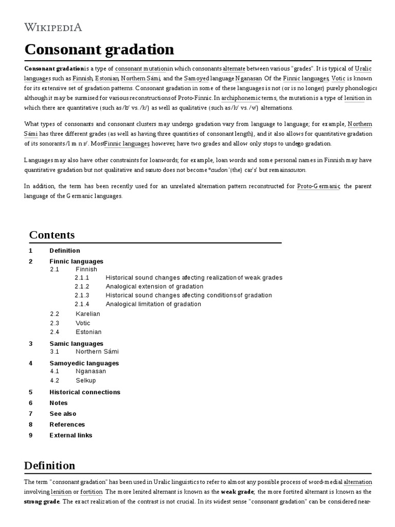Consonant Gradation PDF | PDF | Human Voice | Language Families