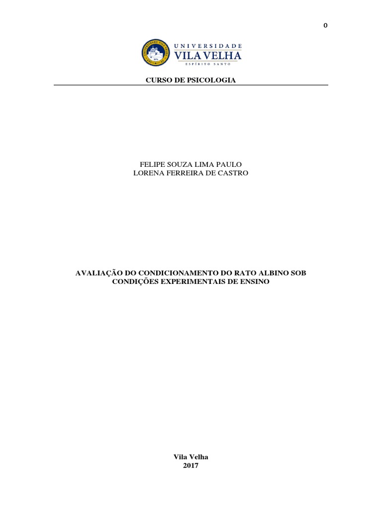 Relatorio de AEC | PDF | Behaviorismo | Comportamento