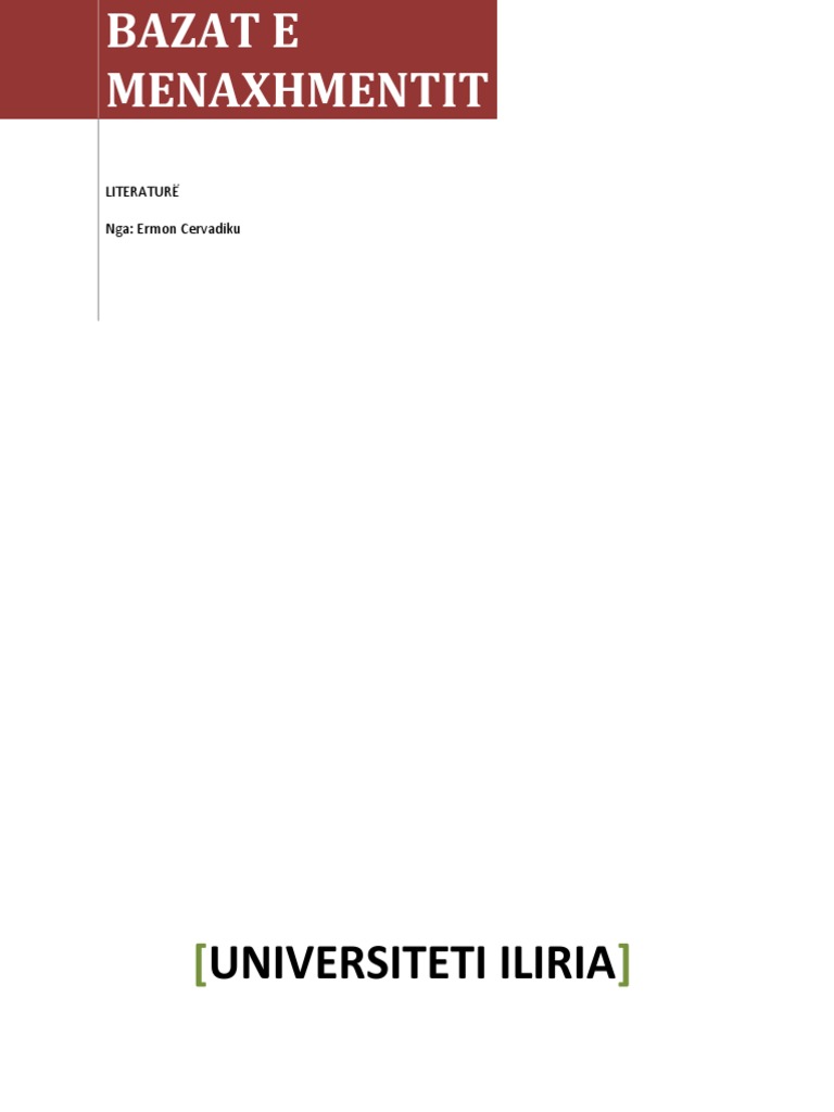 Bazat e Menaxhmentit | PDF