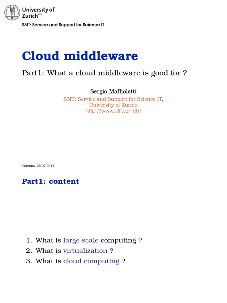 Cloud Middleware: Part1: What A Cloud Middleware Is Good For ? | PDF ...