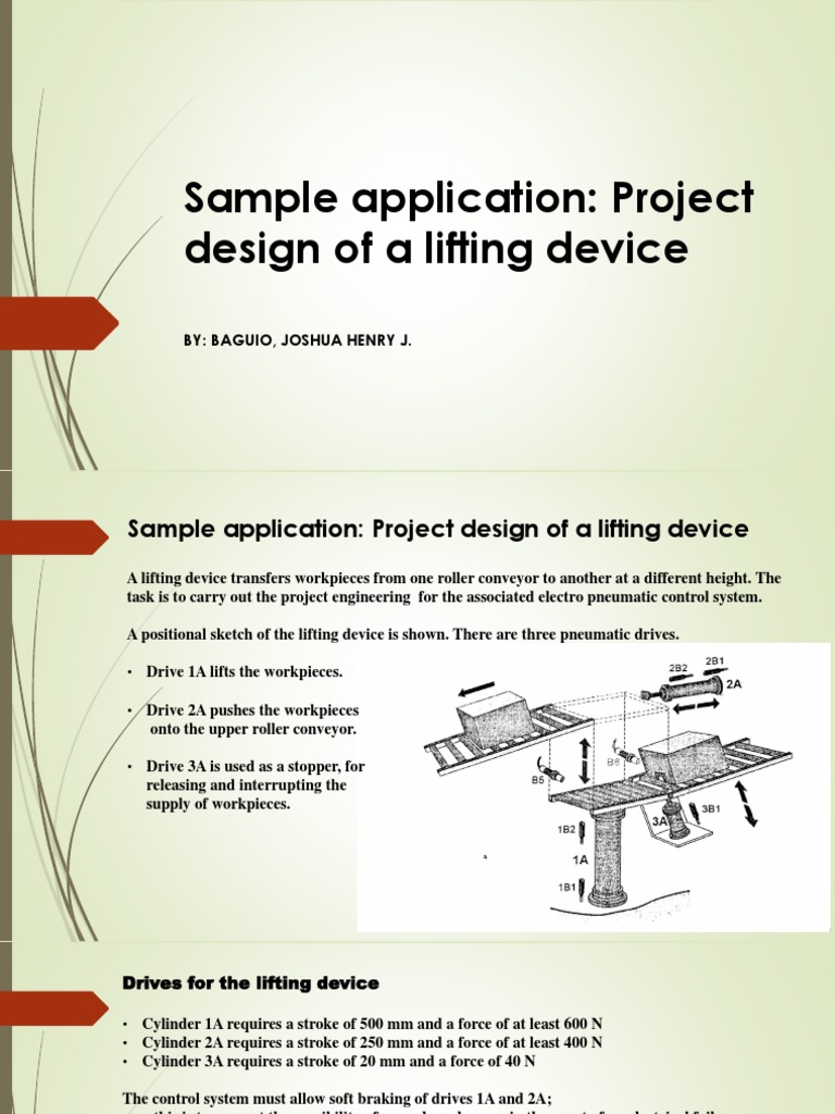 Electro-Pneumatic Control System Design for a Lifting Device: Selection ...