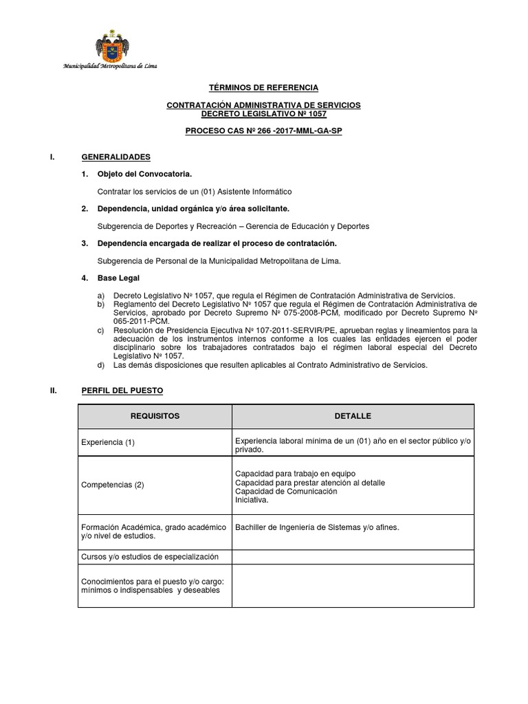Contratación de Asistente Informático | PDF | Derecho laboral | Gobierno