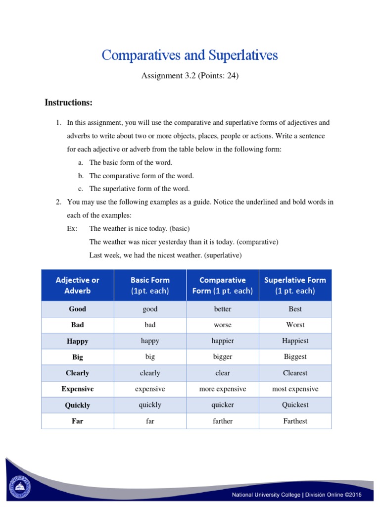 Comparatives and Superlatives | PDF | Language Arts & Discipline ...