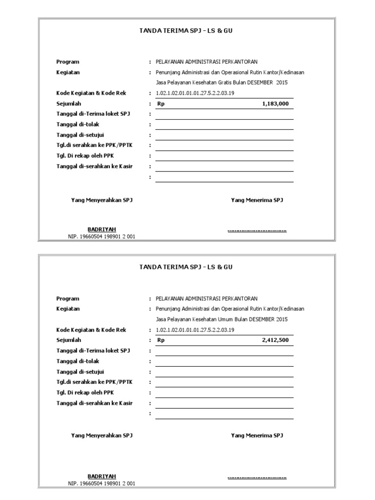 Tanda Terima SPJ | PDF