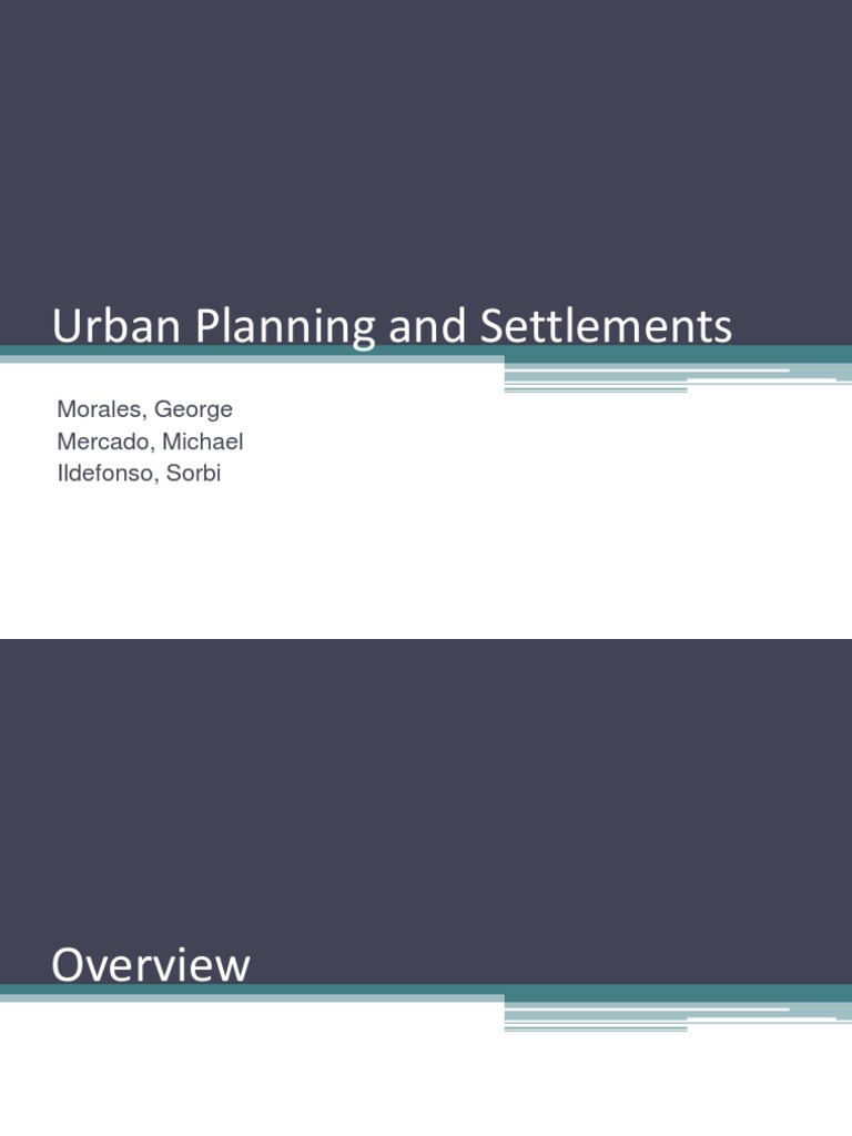 Urban Planning Challenges: A Look at Settlement Types, Rapid ...