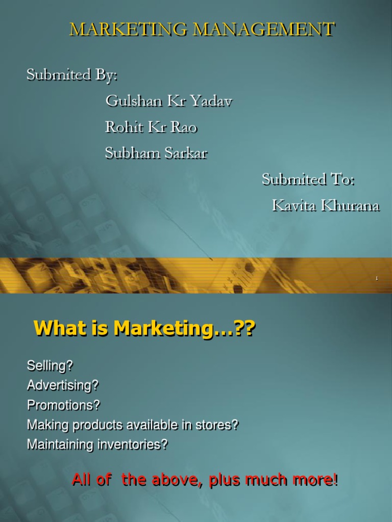 Presentation On Marketing | PDF | Marketing Strategy | Strategic Management