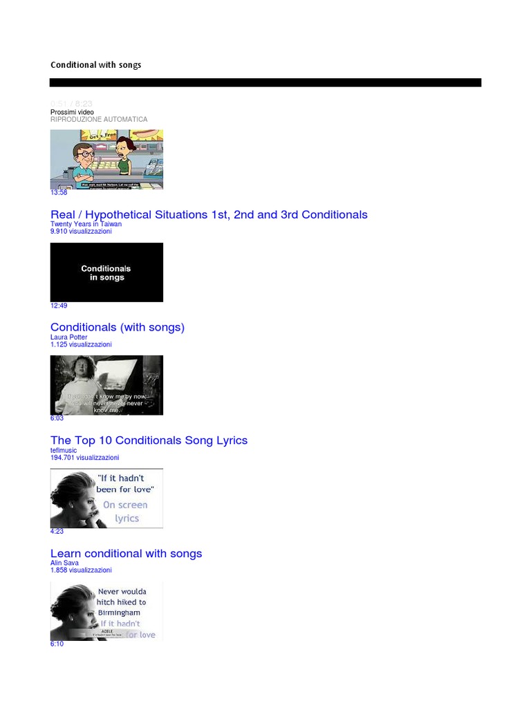 Conditional With Songs | PDF