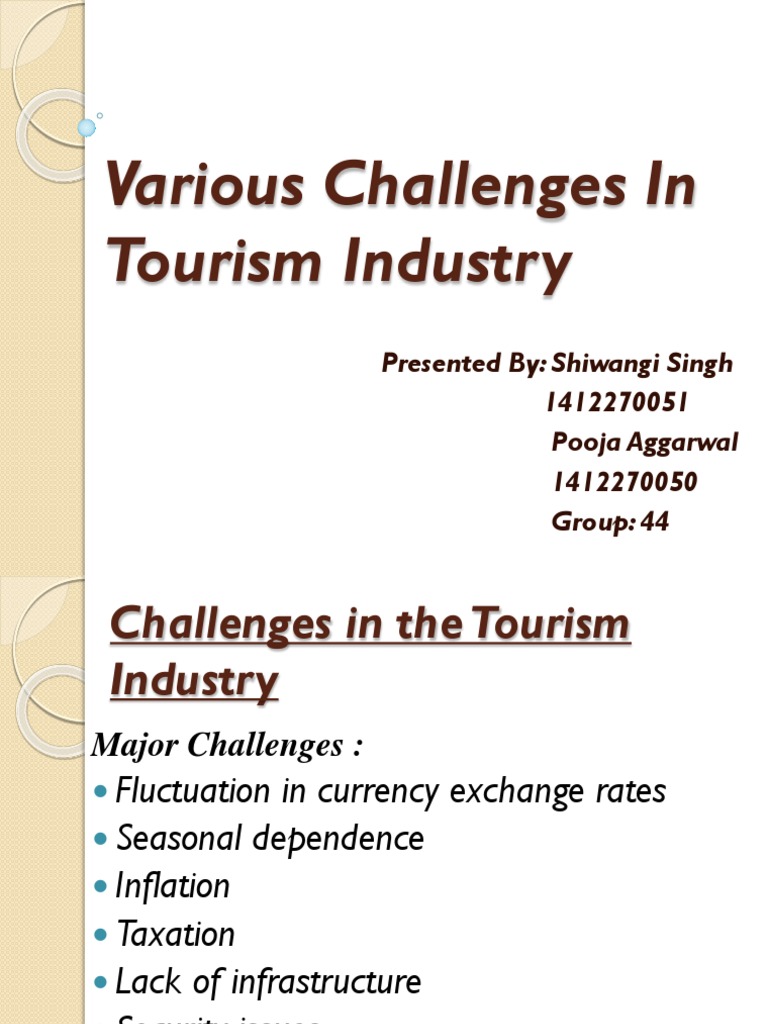 Various Challenges In Tourism Industry Ppt Shiwangi Pdf Taxes
