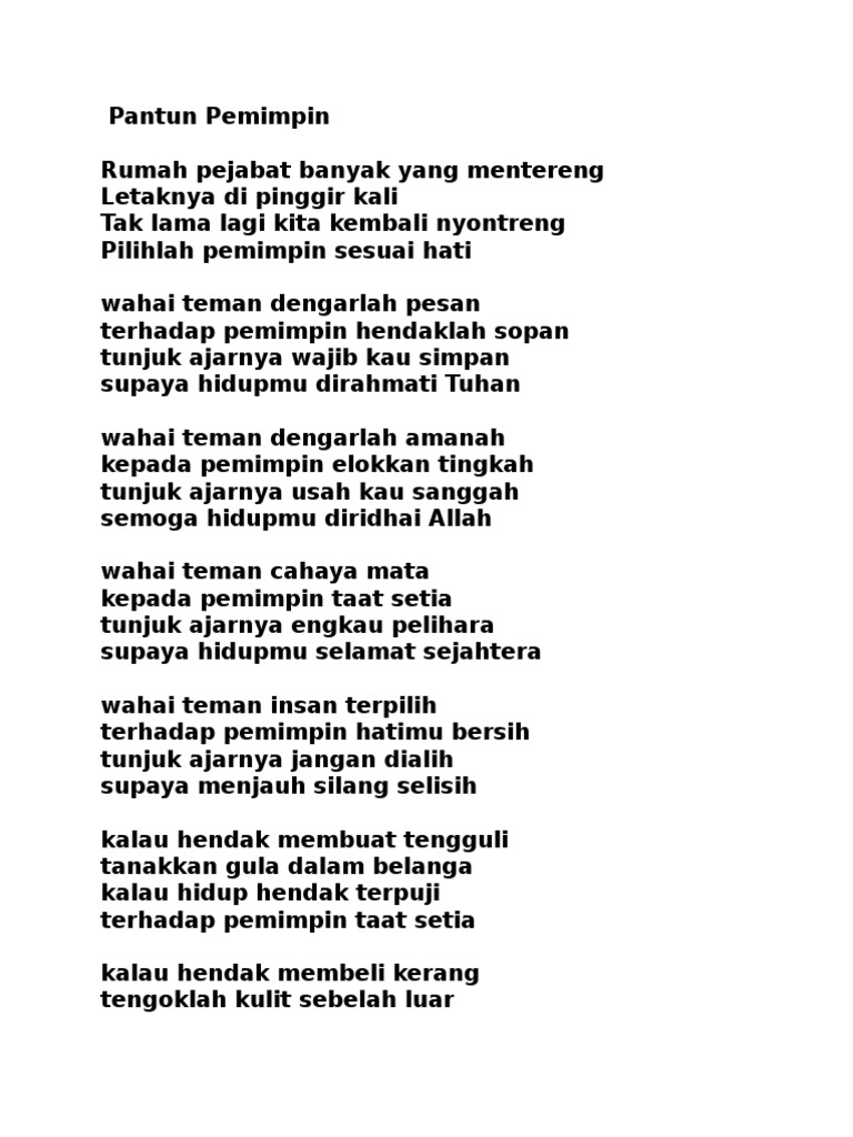 Pantun Pemimpin | PDF