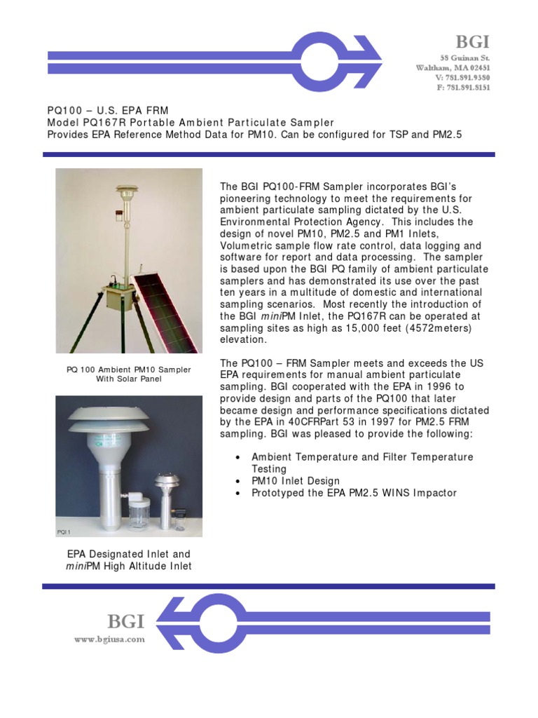 PQ100 Data Sheet | PDF | Particulates | Nature