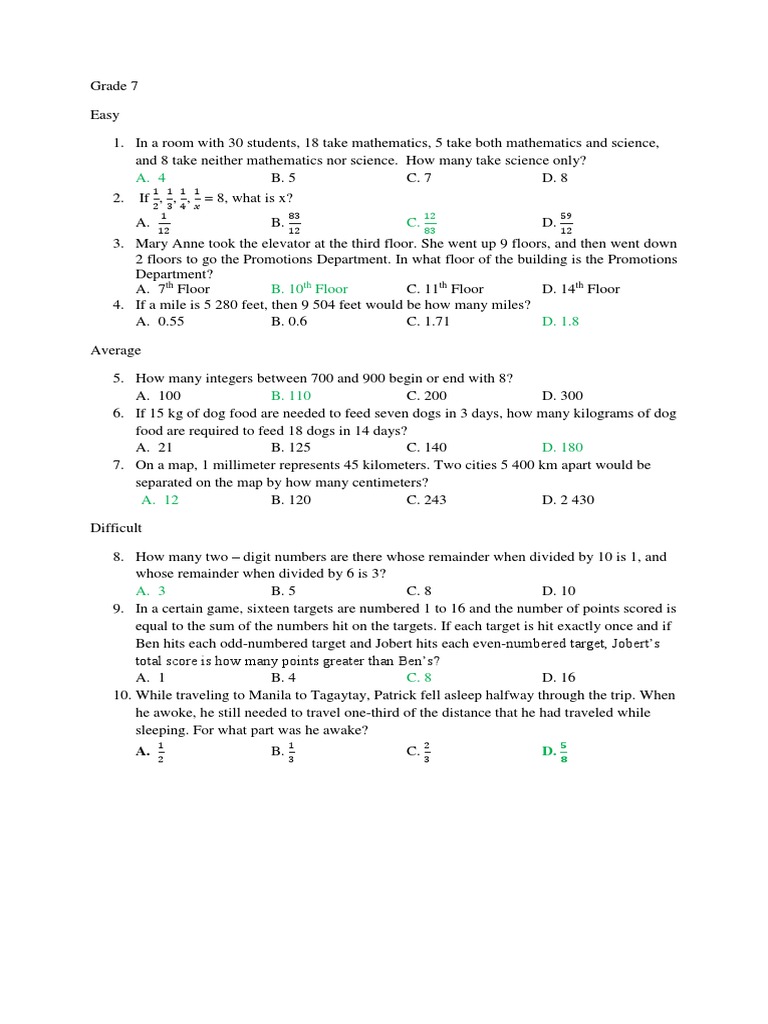 Quiz Bee Questions | PDF | Circle | Elementary Mathematics