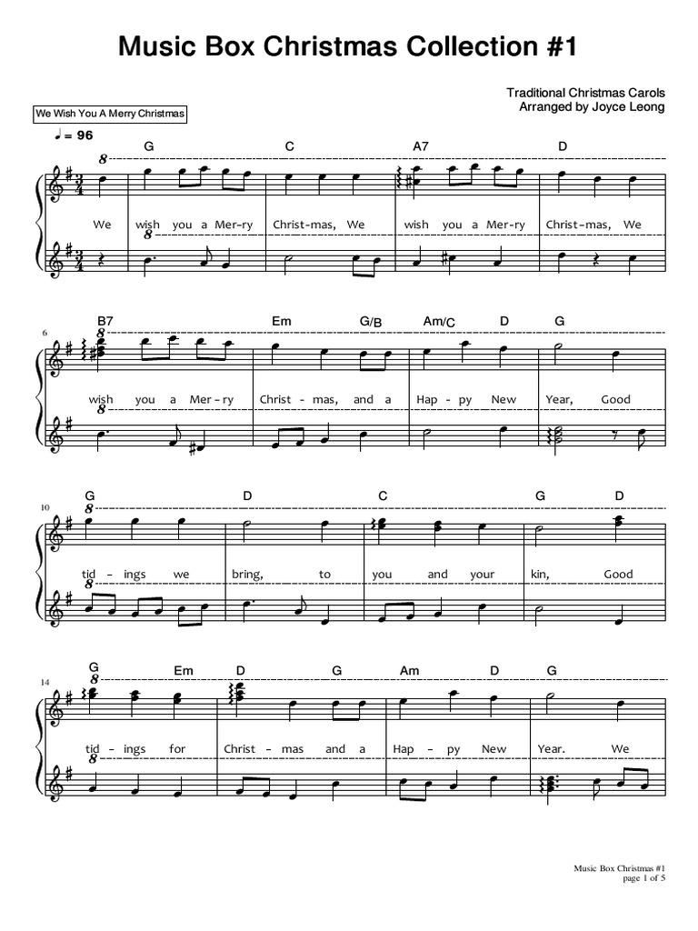 Music Box Christmas 1 Piano Sheet | PDF | Liturgical Calendar ...