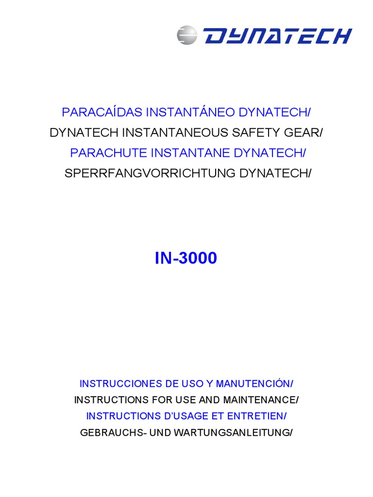 Paracaídas Instantáneo Dynatech/ Parachute Instantane Dynatech | PDF ...