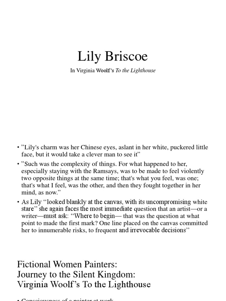 Lily Briscoe: in Virginia Woolf's To The Lighthouse | PDF