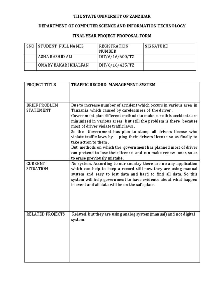 The State University of Zanzibar Department of Computer Science and ...