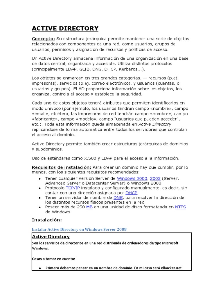 Active Directory | PDF | Application Layer Protocols | Microsoft Software