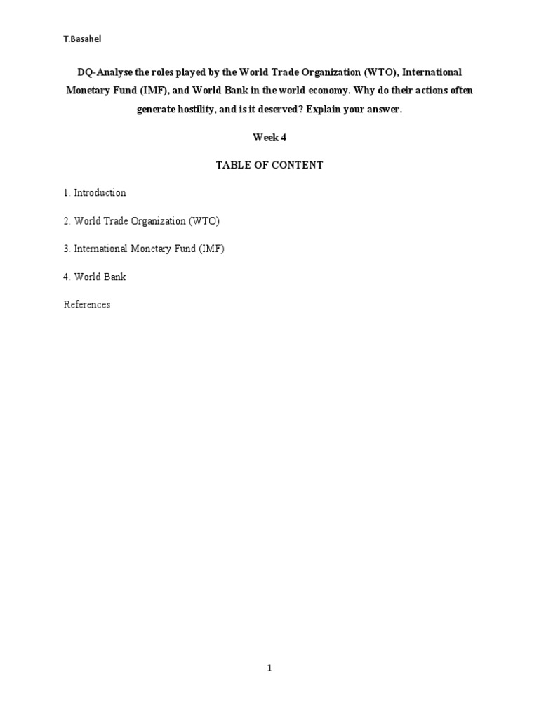 WTO, IMF and World Bank | PDF | World Trade Organization ...