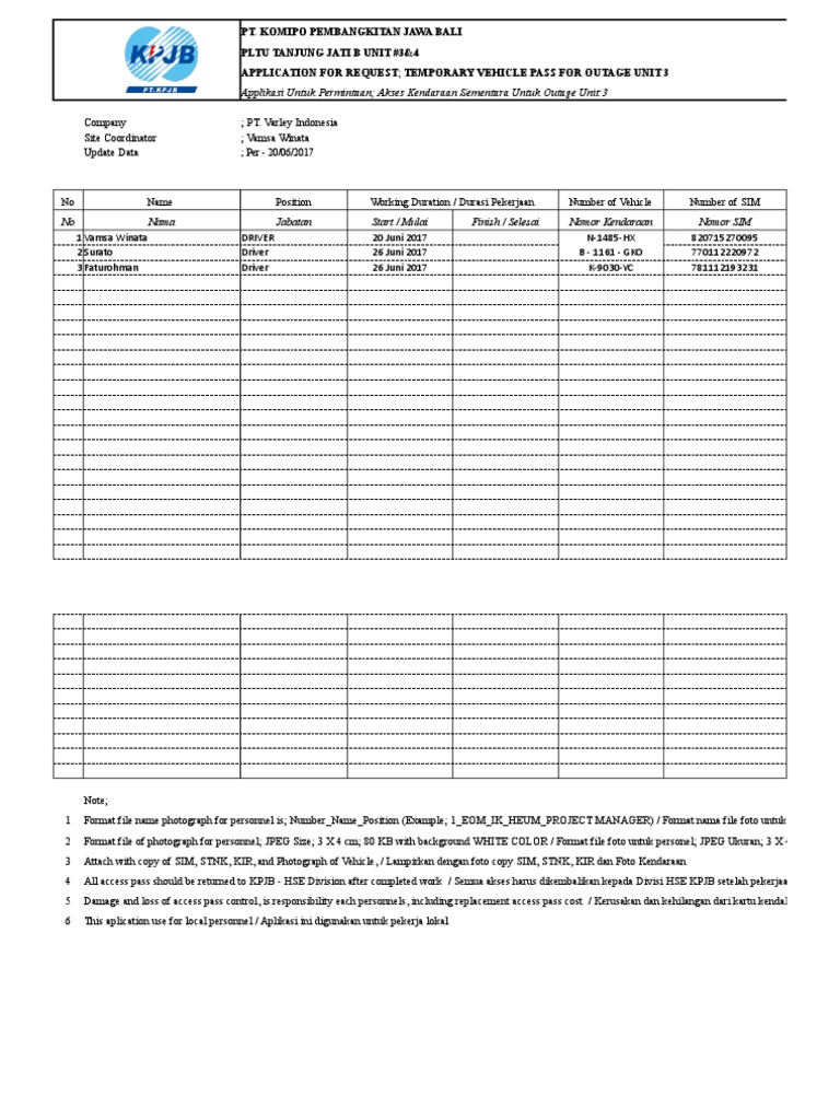 Application For Request Temporary ID | PDF