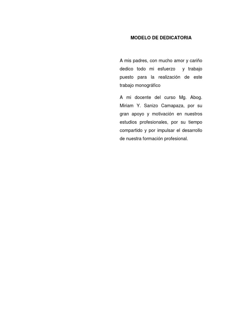 Ejemplo de dedicatoria para monografía | PDF | Crecimiento personal y ...