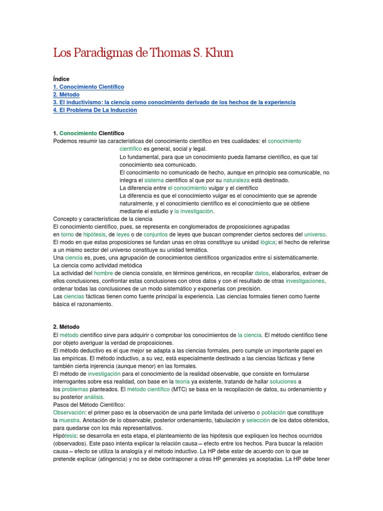 Los Paradigmas de Thomas S. Khun | PDF | Razonamiento inductivo | Paradigma