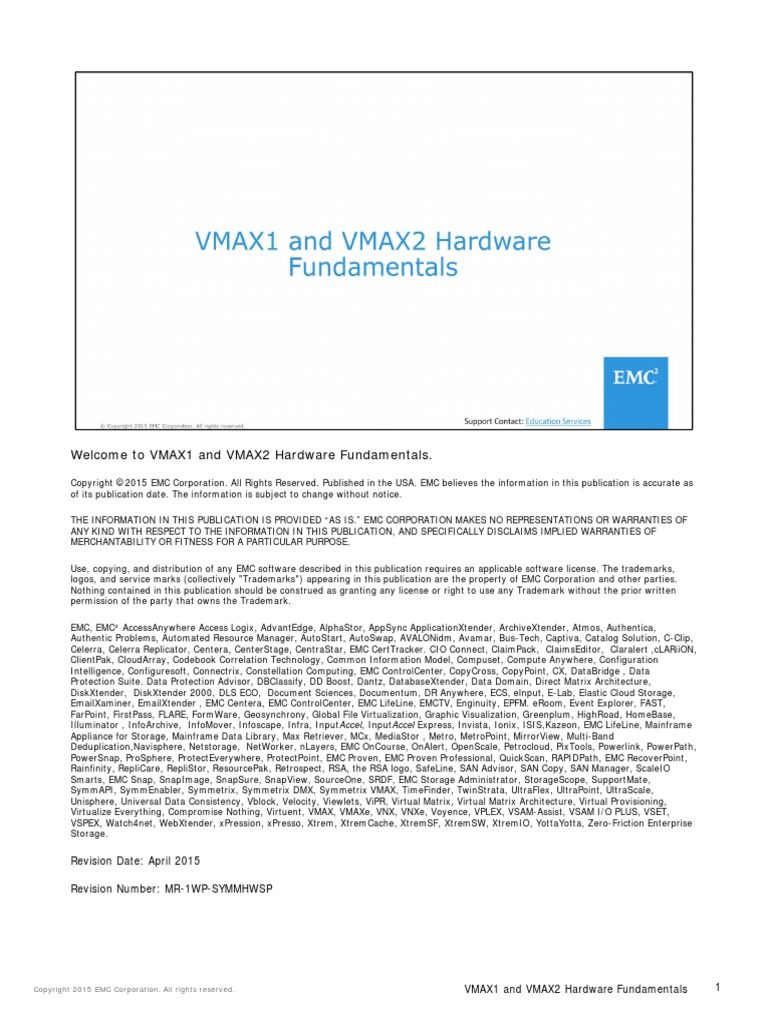 VMAX1 and VMAX2 Hardware Fundamentals - SRG | PDF | Scalability ...
