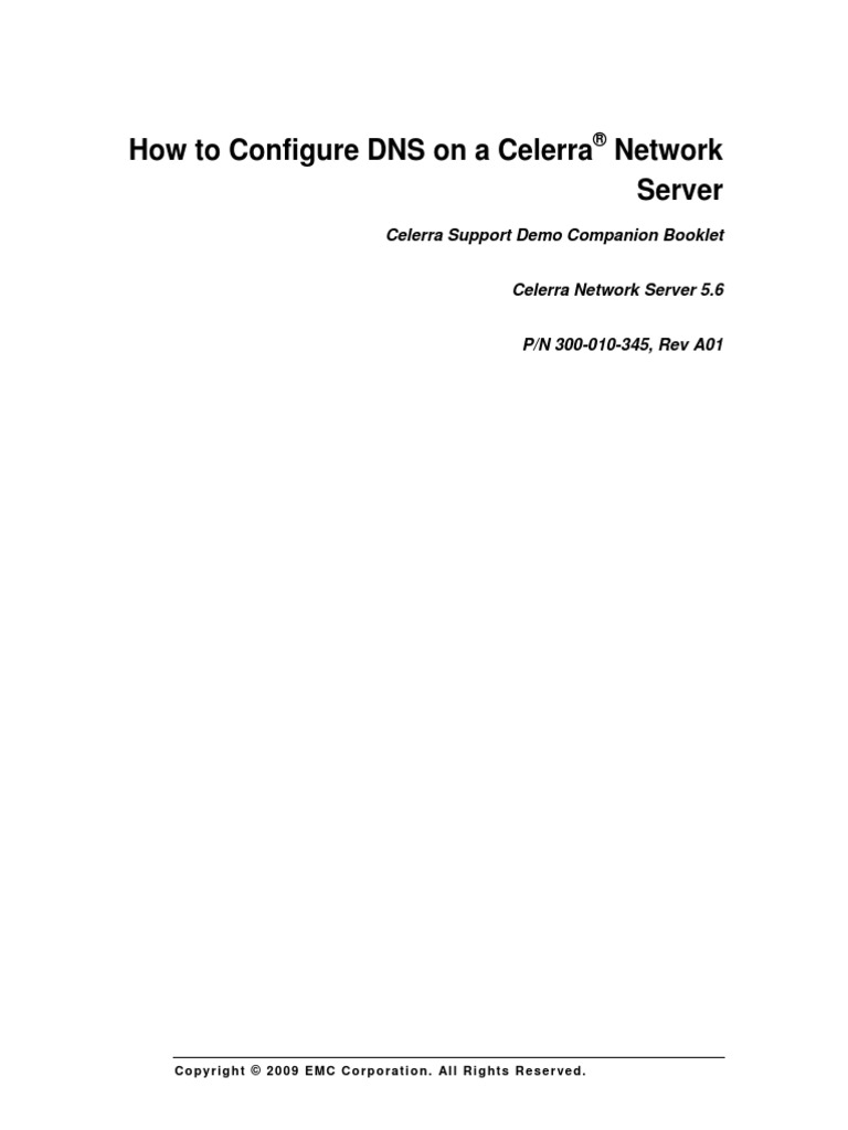 How To Configure DNS On A Celerra Network Server | PDF | Domain Name System | Domain Name