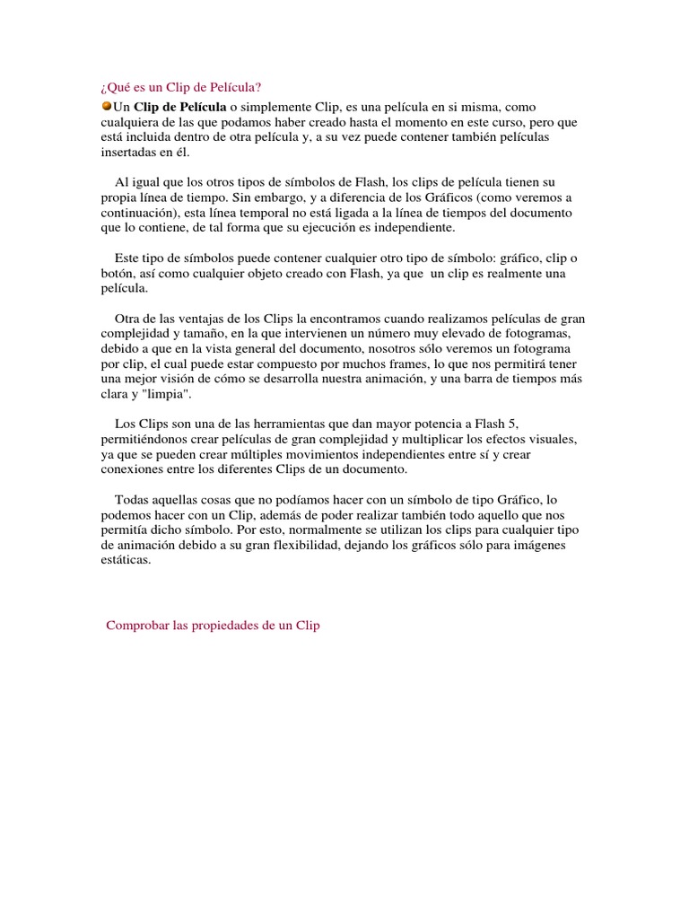 Qué Es Un Clip de Película | PDF | Animación | Adobe Flash