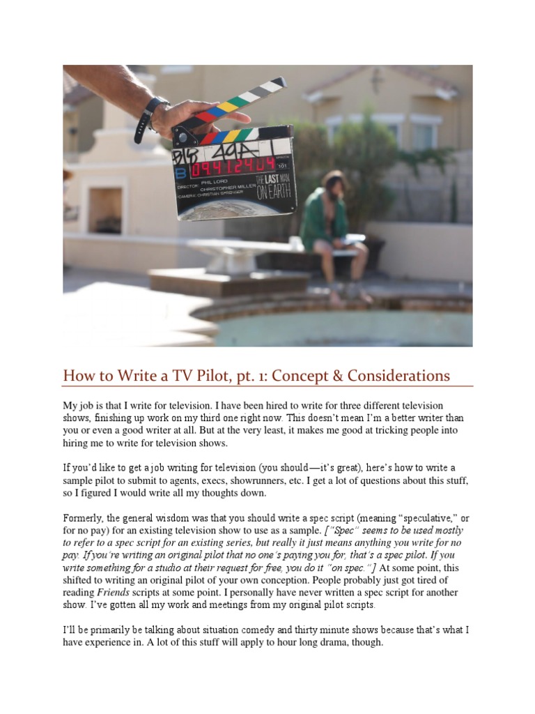 How To Write A TV Pilot | PDF | Star Wars | Screenplay