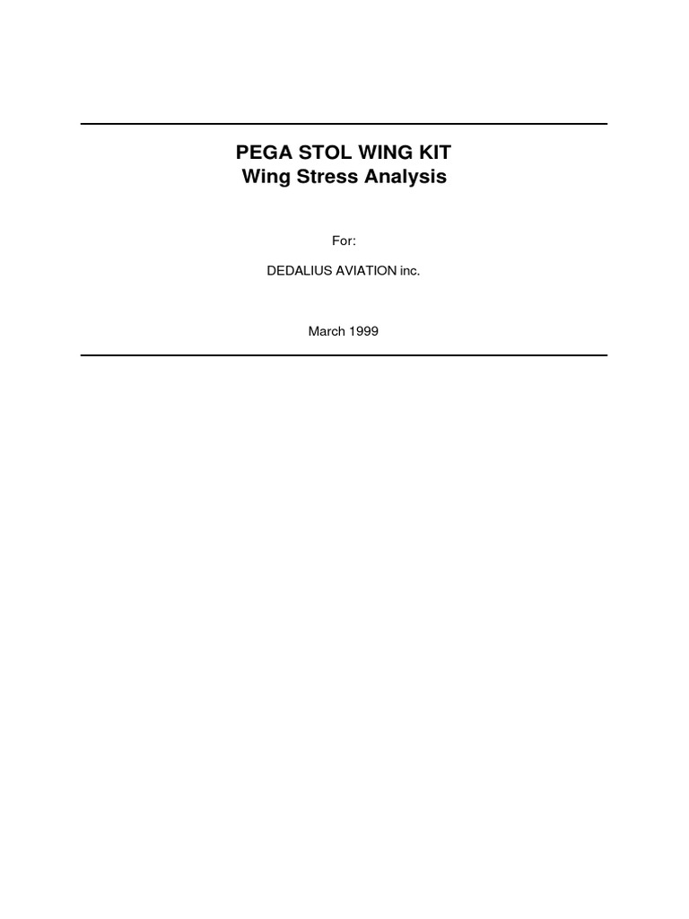 Pega Stol Wing Kit Wing Stress Analysis | PDF | Flap (Aeronautics ...