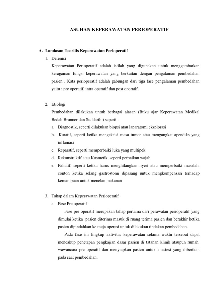 Asuhan Keperawatan Perioperatif | PDF