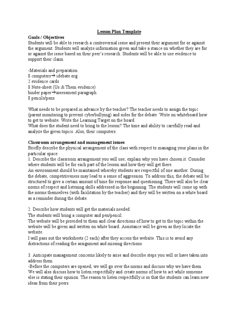 Literacy Lesson Plan Template | PDF | Cyberbullying | Lesson Plan