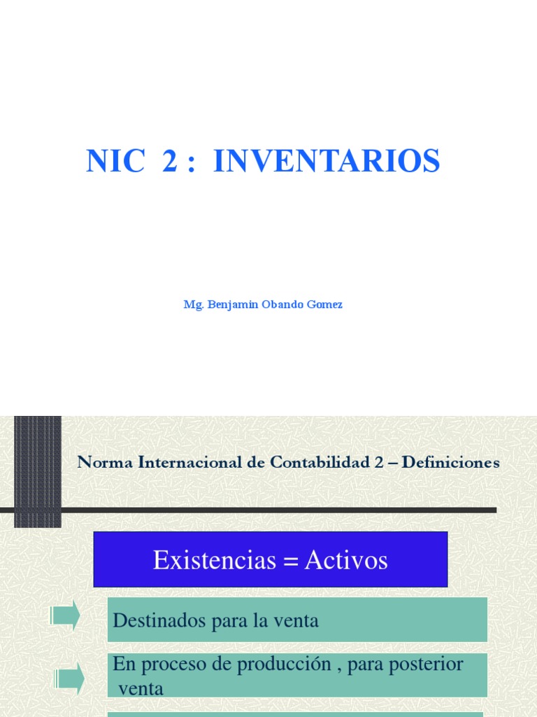 NIC 2 Inventarios | PDF | Costo | Valoración empresarial