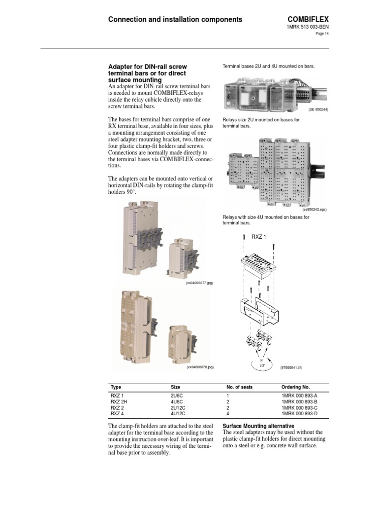 DIN-Rail Adapter for COMBIFLEX Relays | PDF | Screw | Relay