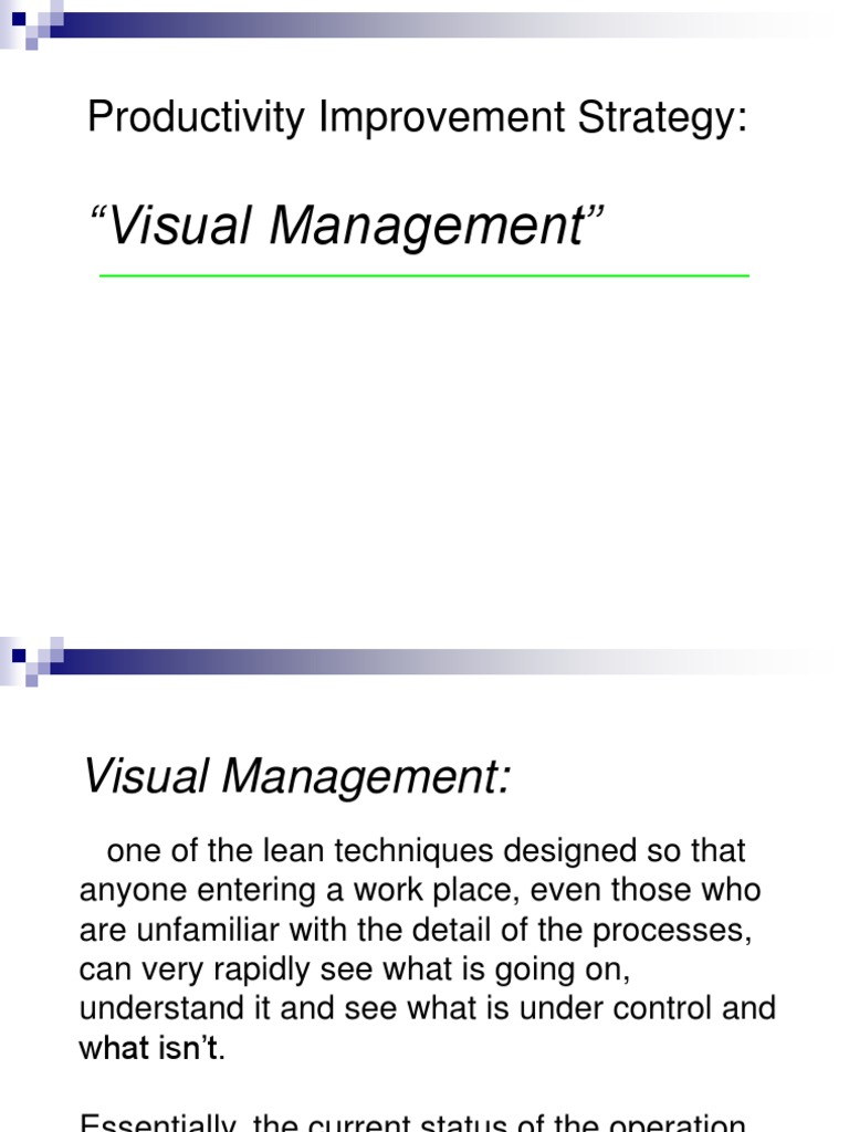 Productivity Improvement Strategy:: "Visual Management" | PDF ...
