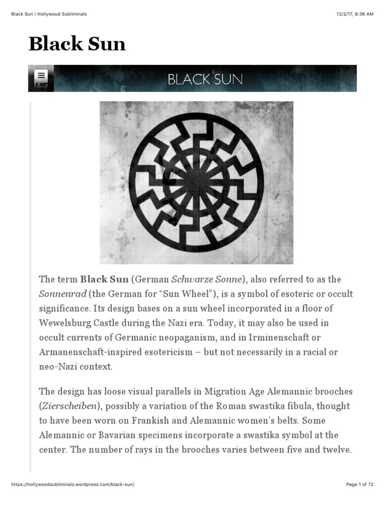 Black Sun - Hollywood Subliminals | PDF | Religion And Belief
