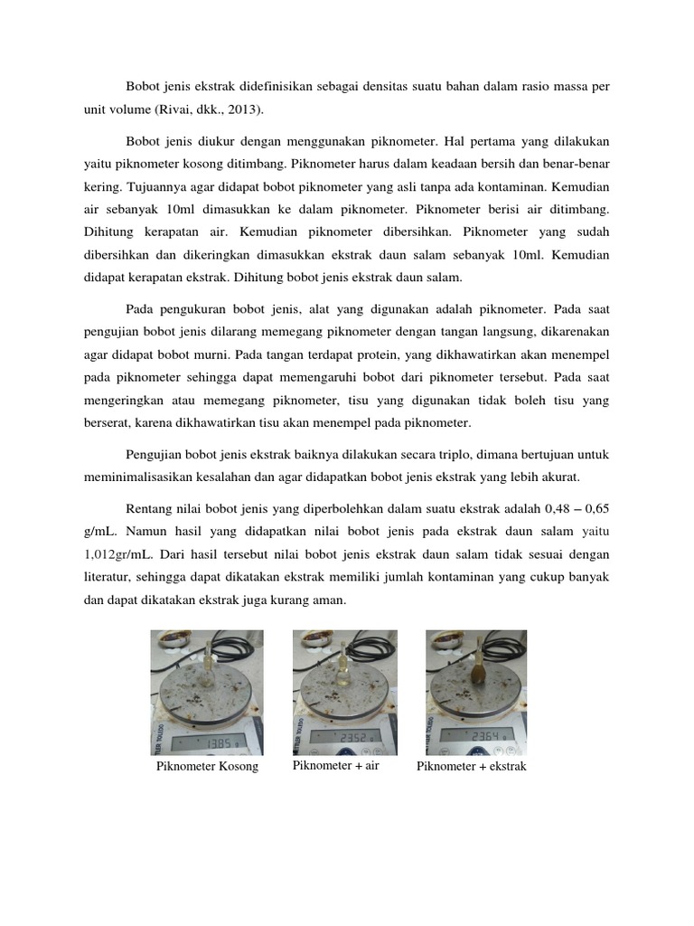 Bobot Jenis Ekstrak | PDF