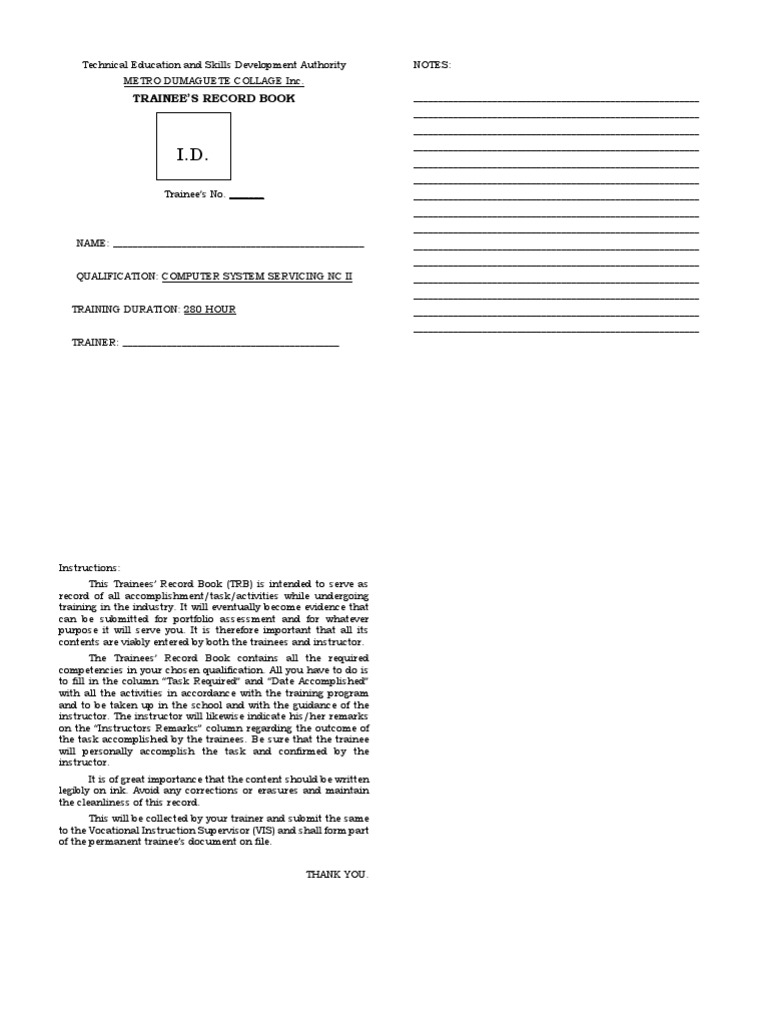 Trainee'S Record Book | PDF | Wi Fi | Computer Network