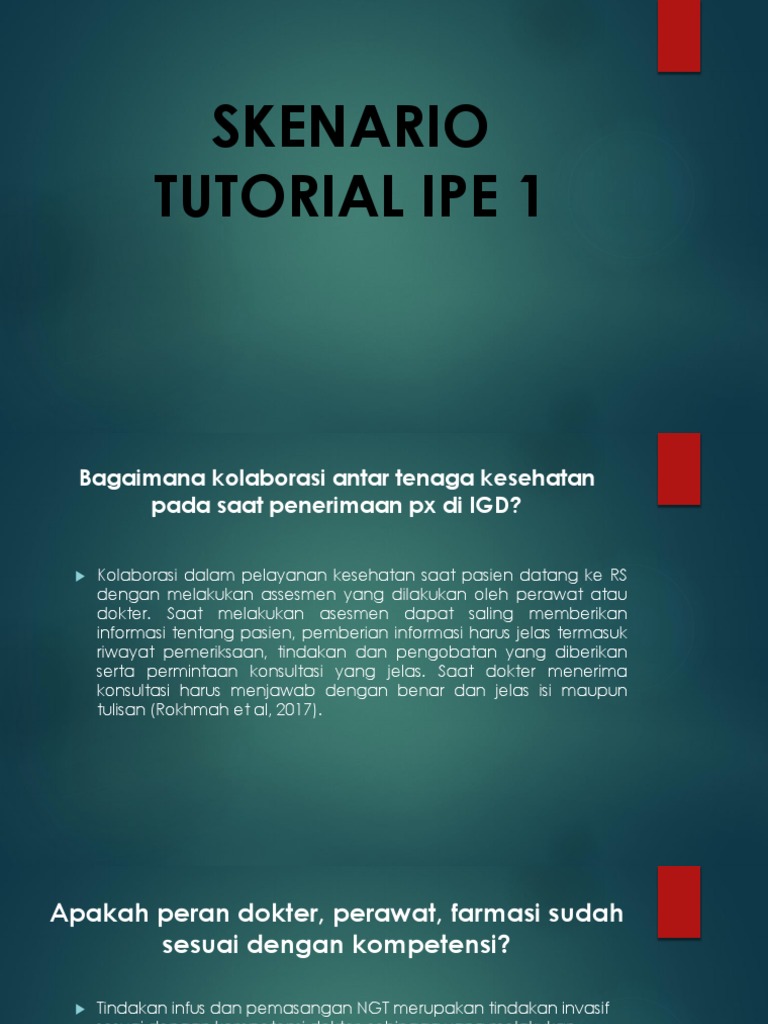 Skenario Tutorial Ipe 1 | PDF
