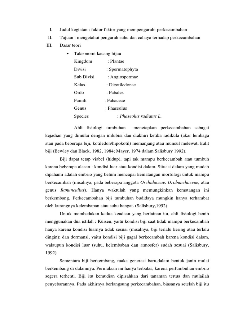 Lap Bio Kecambah | PDF