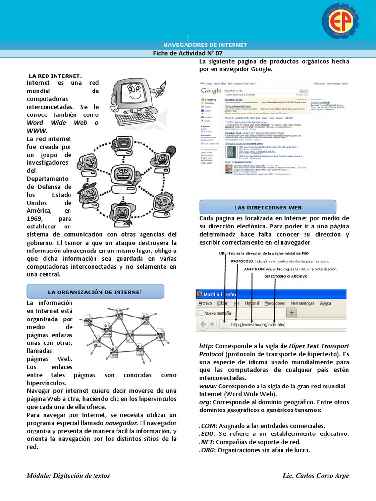 Ficha de Trabajo 07 Buscadores de Internet | PDF | Internet | Red mundial