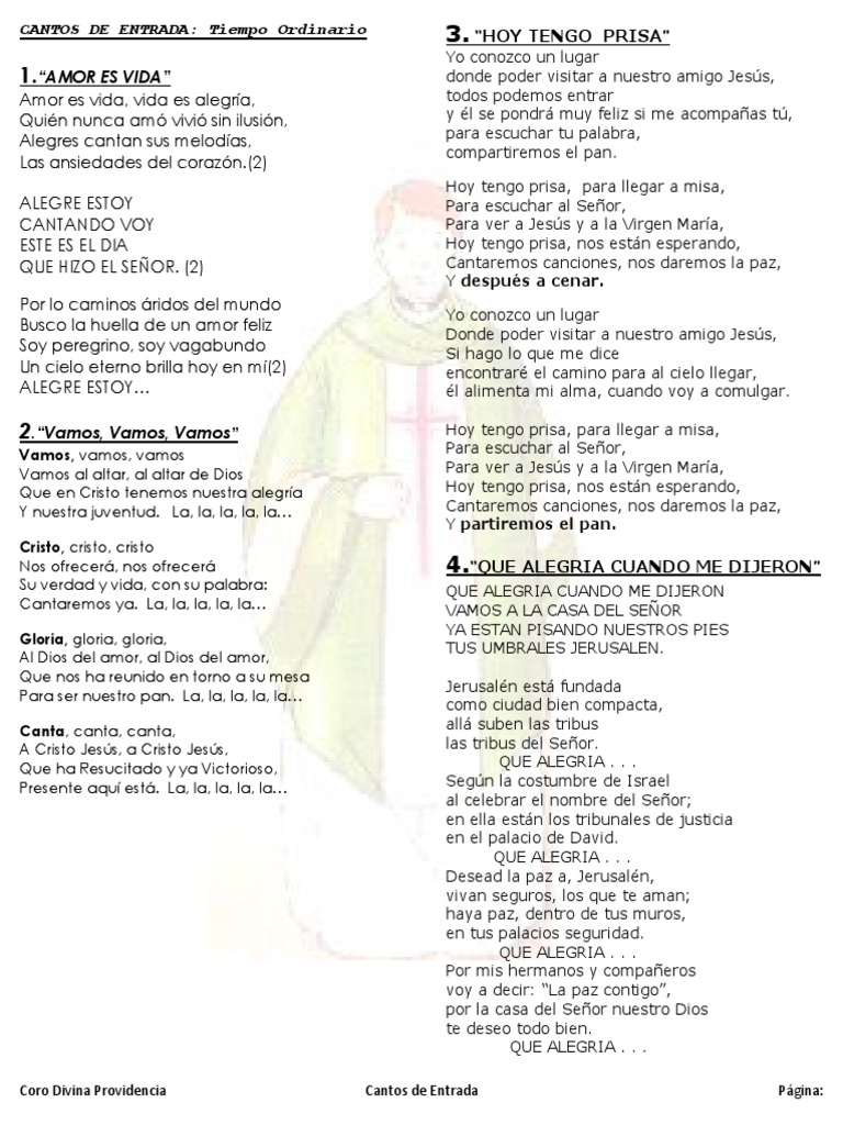 CANTOS DE ENTRADA.docx | Misa (liturgia) | Cristo (título) | Prueba gratuita de 30 días | Scribd