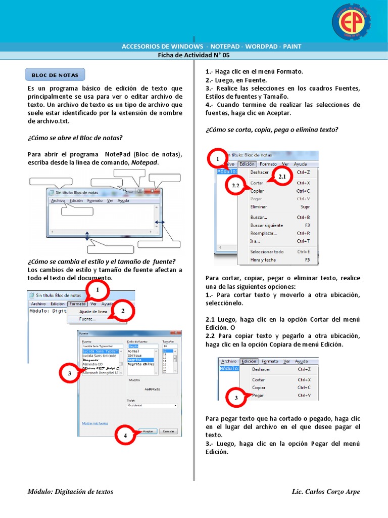 Accesorios Windows Notepad Wordpad Paint | PDF | Point and Click | Software