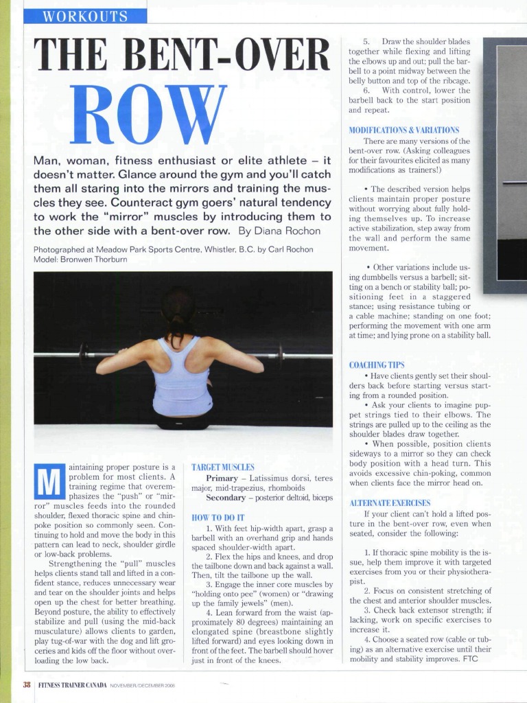 Bent-Over Row Workout | PDF | Shoulder | Joints