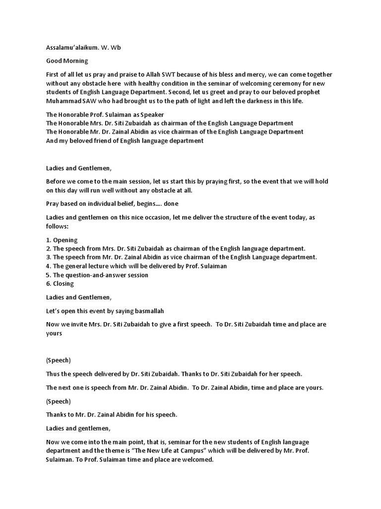 Script MC Bilingual | PDF