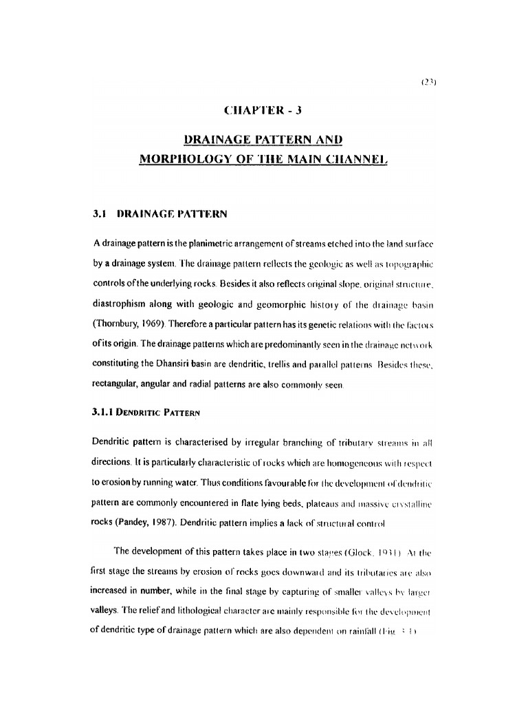 Chapter - 3 Drainage Pattern and Morphology of The Main Channel | PDF ...